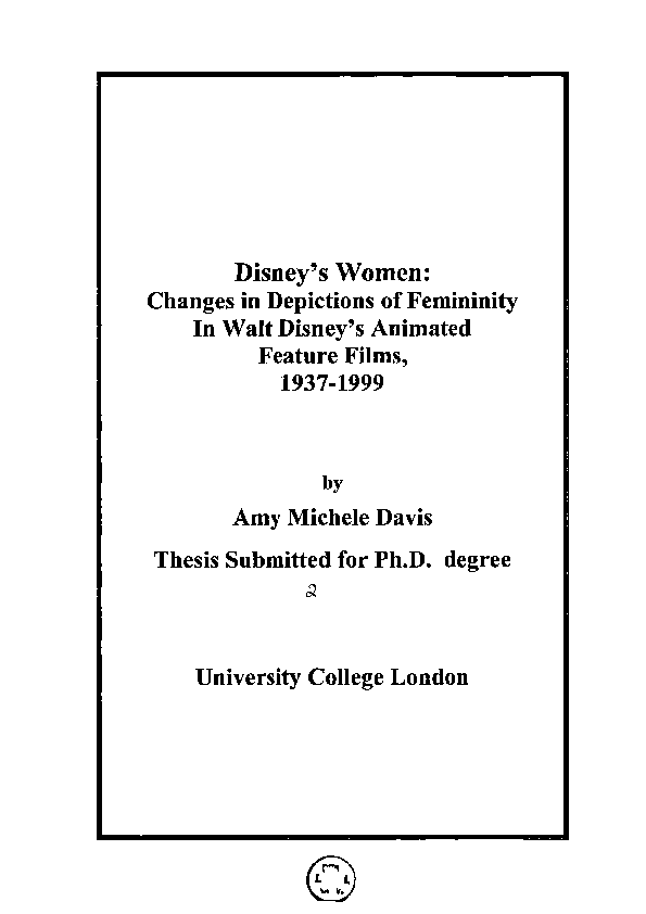 (PDF) Disney's women: changes in depictions of femininity in Walt ...