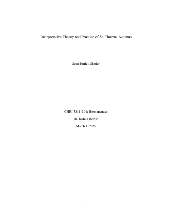 (PDF) Interpretative Theory and Practice of St. Thomas Aquinas