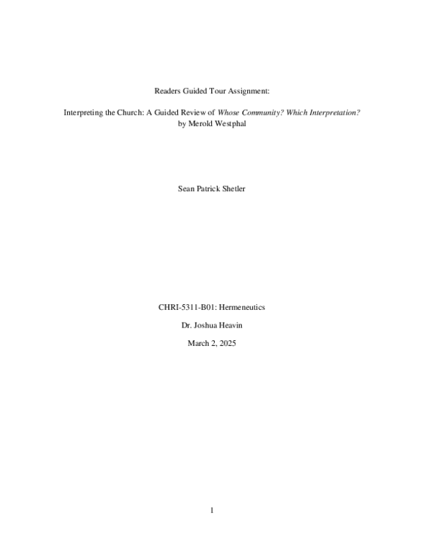 (PDF) Examining Ecclesial Identity: A Critical Review of Whose ...