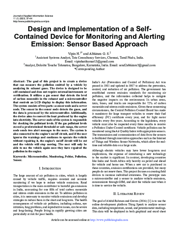 (PDF) Design and Implementation of a Self-Contained Device for ...
