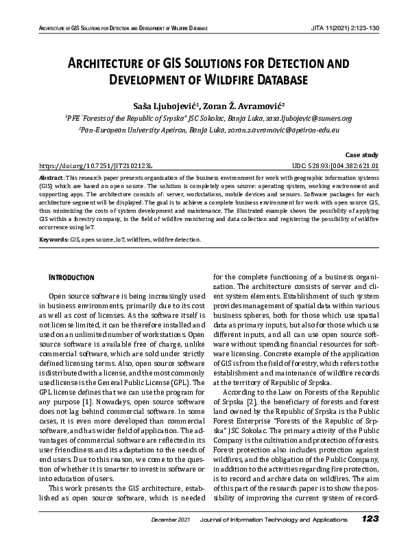 (PDF) Architecture of GIS Solutions for Detection and Development of ...