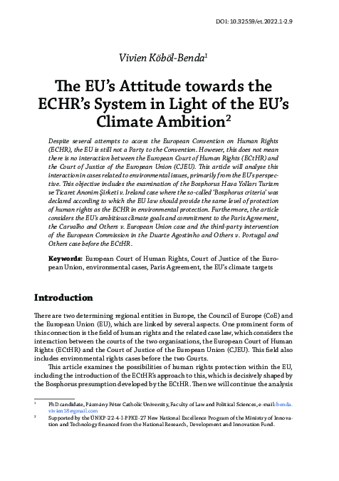 (PDF) The EU's Attitude towards the ECHR's System in Light of the EU's ...