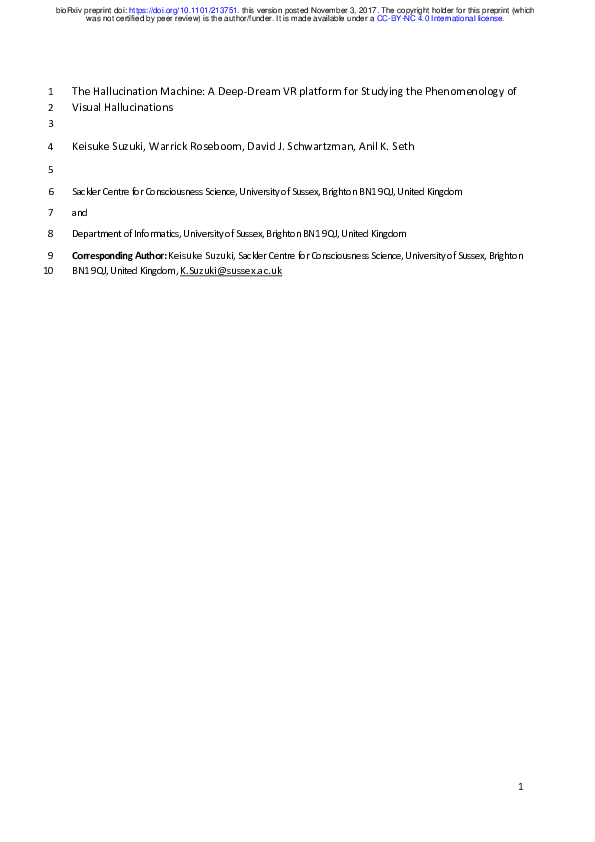 (PDF) The Hallucination Machine: A Deep-Dream VR platform for Studying ...