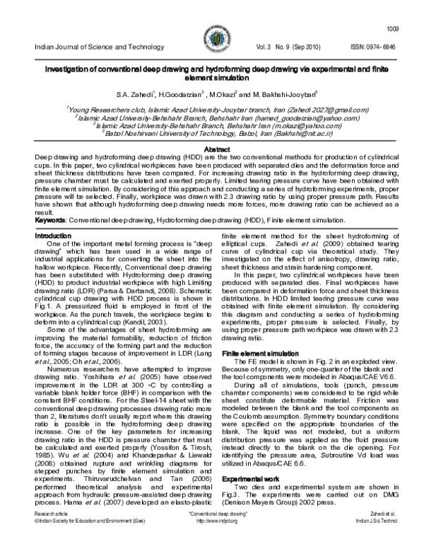 (PDF) Investigation of conventional deep drawing and hydroforming deep drawing via experimental ...