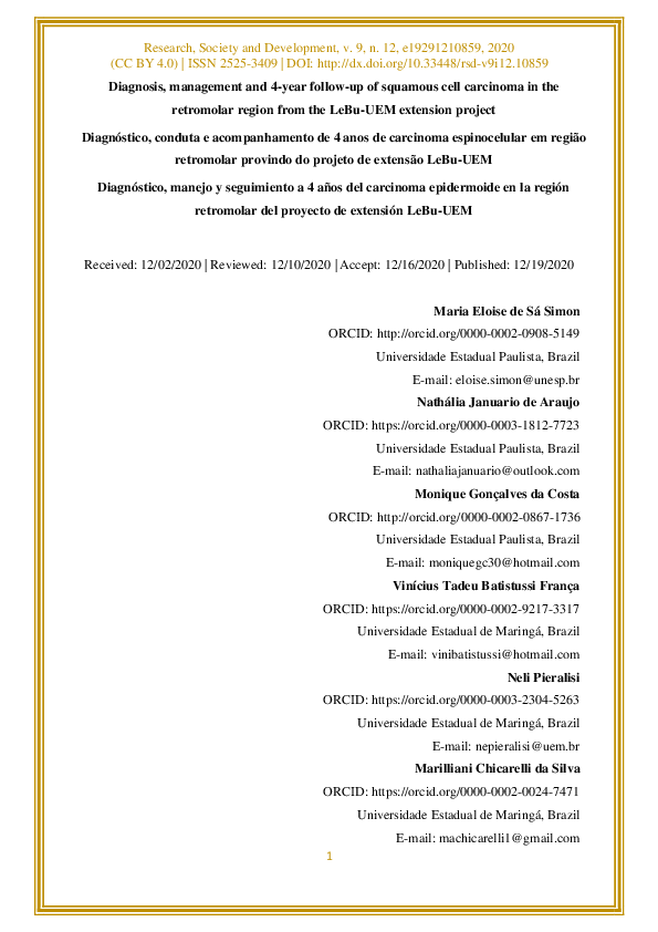 (PDF) Diagnosis, management and 4-year follow-up of squamous cell ...