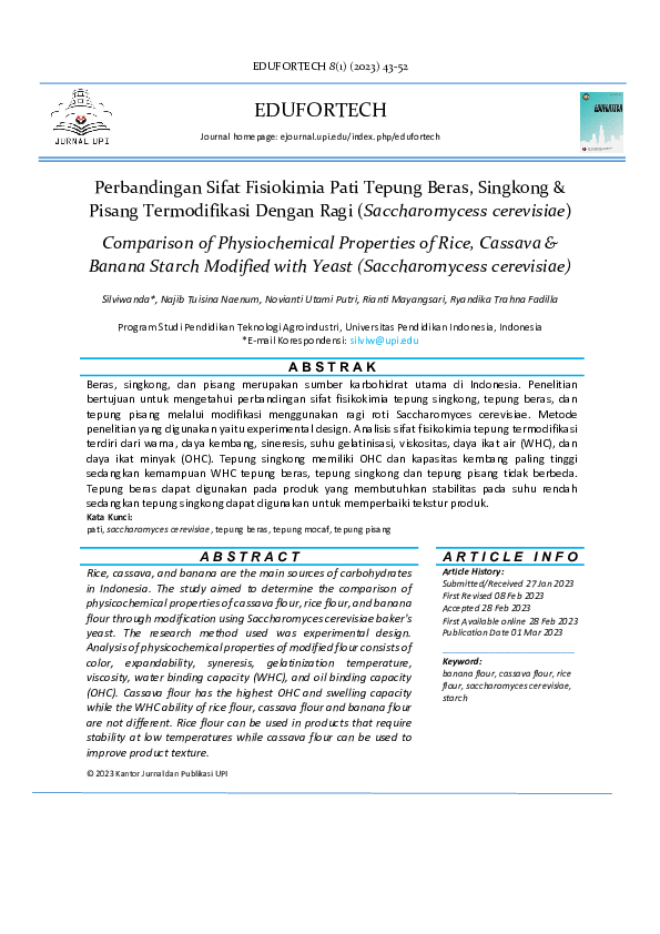 (PDF) Perbandingan Sifat Fisikokimia Pati Tepung Beras, Singkong ...