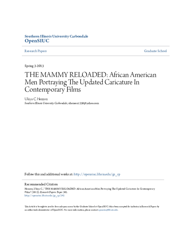 (PDF) THE MAMMY RELOADED: African American Men Portraying The Updated ...