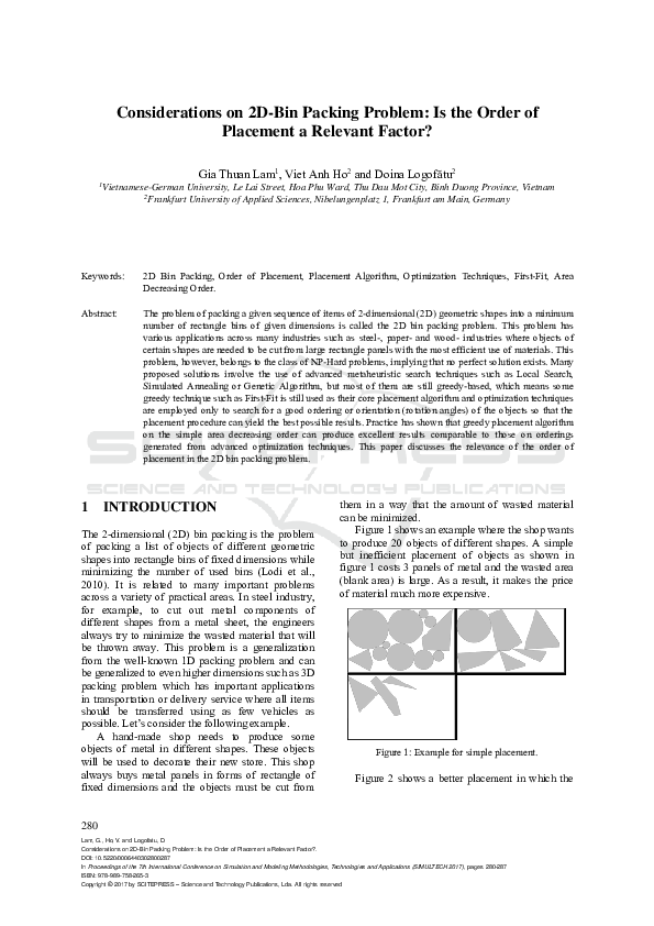 (PDF) Considerations on 2D-Bin Packing Problem: Is the Order of ...