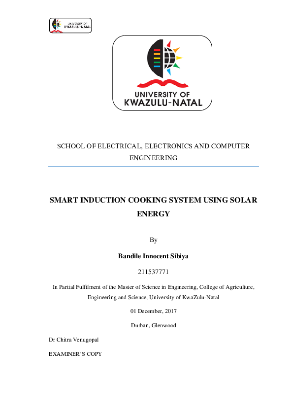 (PDF) Smart Induction Cooking System Using Solar Energy