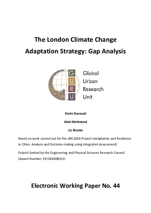 (PDF) The London Climate Change Adaptation Strategy: Gap Analysis