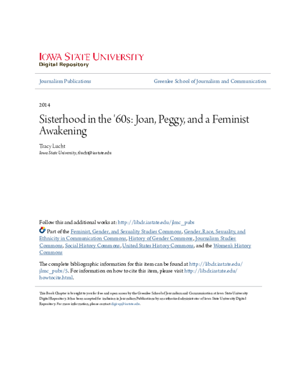 (PDF) 4 Sisterhood in the ’60s: Joan, Peggy, and a Feminist Awakening