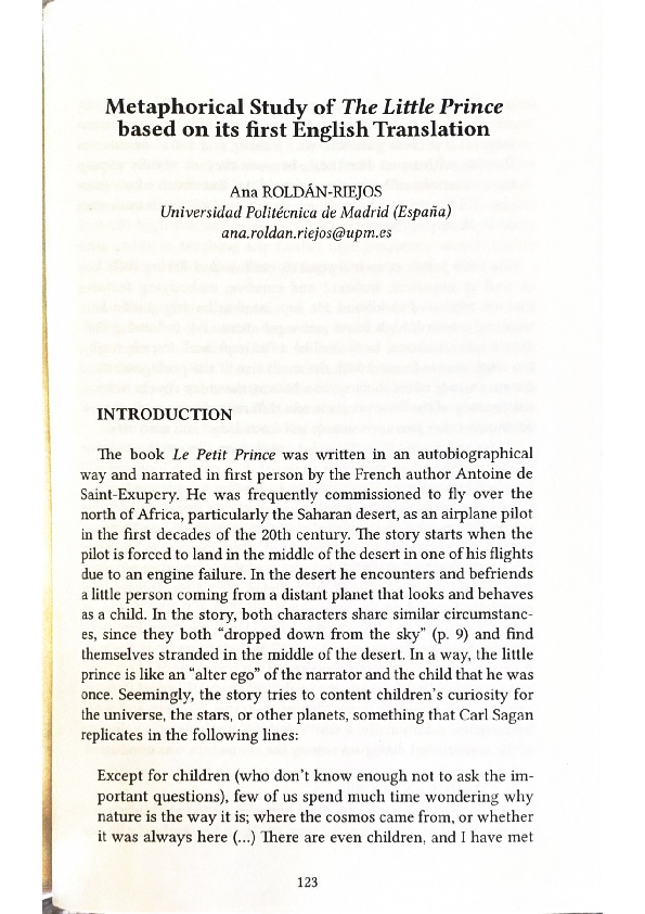 (PDF) Metaphors in The Little Prince