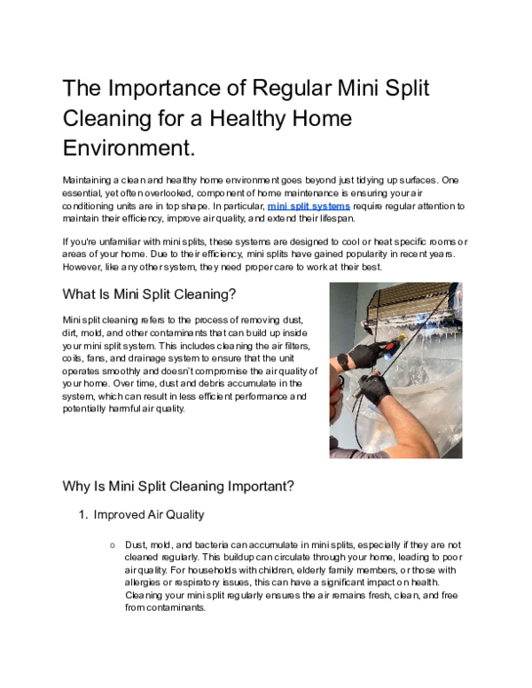 (PDF) The Importance of Regular Mini Split Cleaning for a Healthy Home ...
