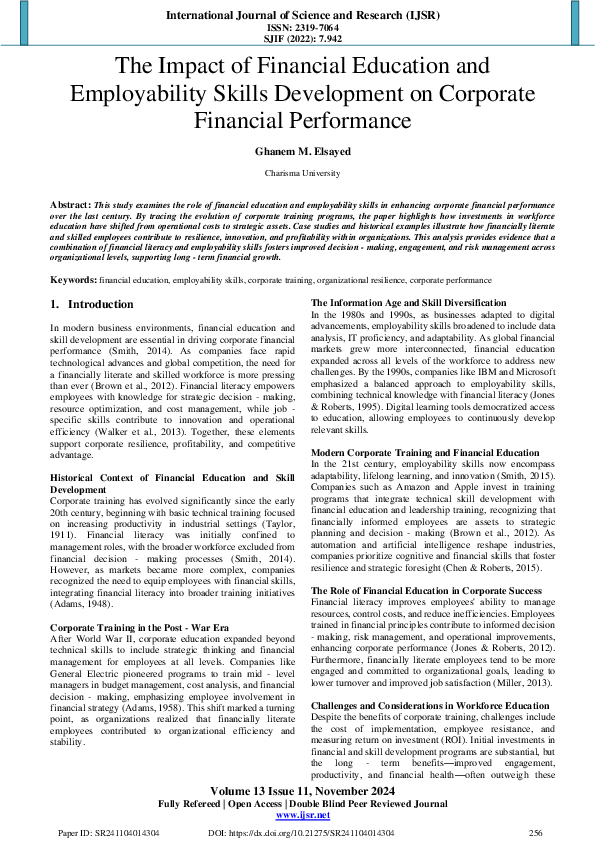 (PDF) The Impact of Financial Education and Employability Skills ...