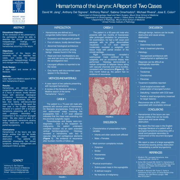 (PDF) Hamartoma of the Larynx: A Report of Two Cases