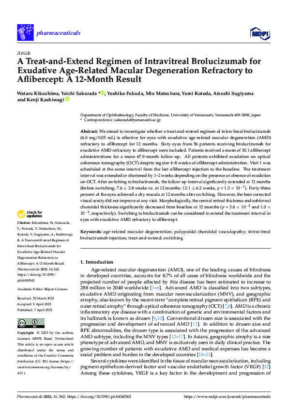 (PDF) A Treat-and-Extend Regimen of Intravitreal Brolucizumab for ...
