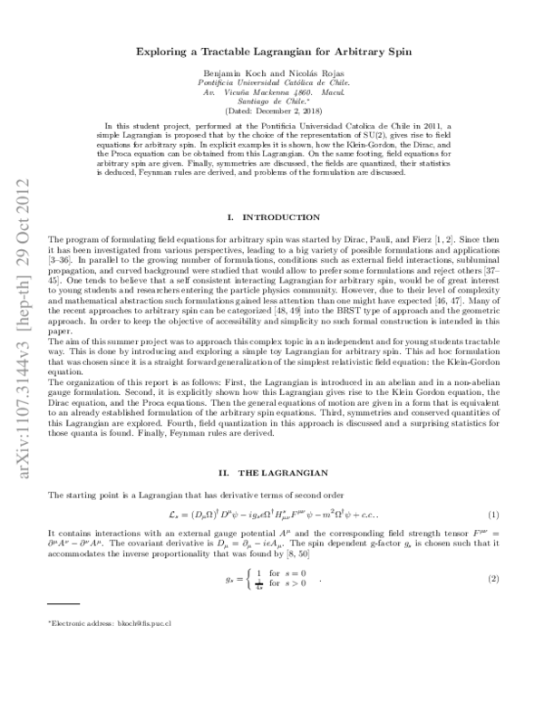 (PDF) Earthy Lagrangian for Arbitrary Spin