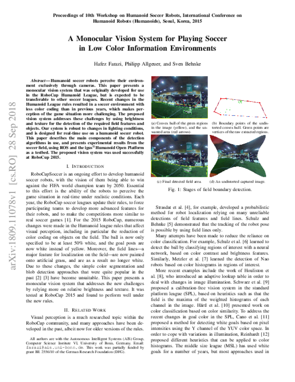 (PDF) A Monocular Vision System for Playing Soccer in Low Color ...