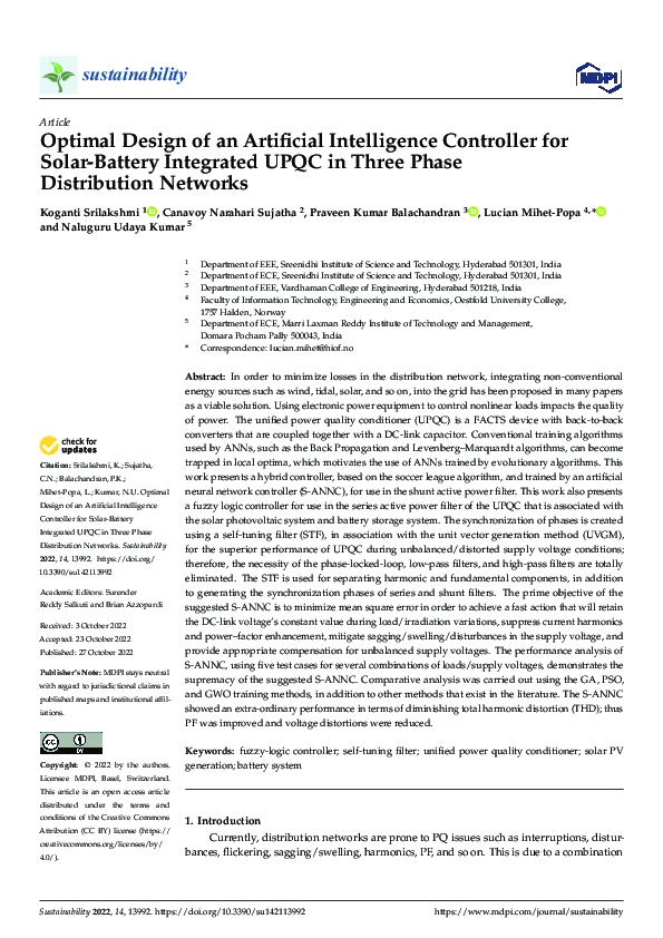 (PDF) Optimal Design of an Artificial Intelligence Controller for Solar ...