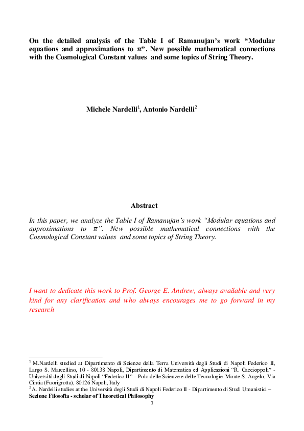 On The Detailed Analysis Of The Table I Of Ramanujans Work Modular Equations And