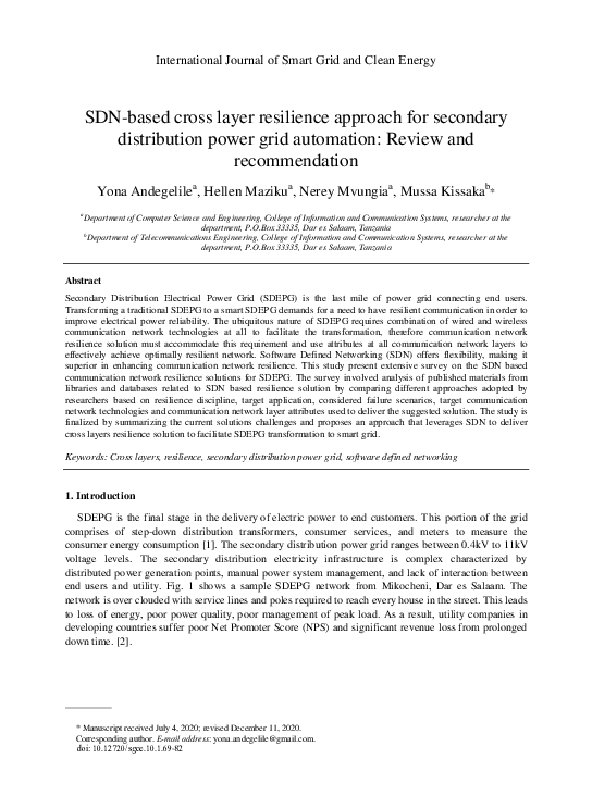 (PDF) SDN-based cross layer resilience approach for secondary distribution power grid automation ...