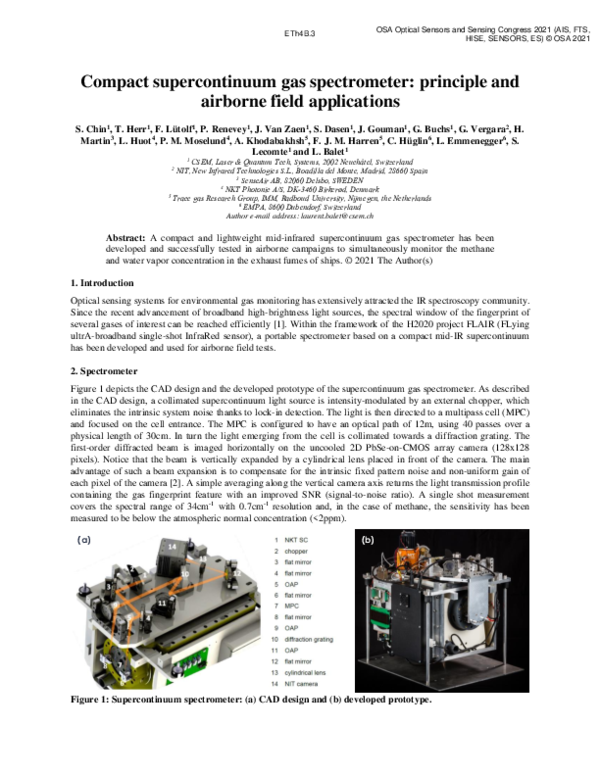 (PDF) Compact supercontinuum gas spectrometer: principle and airborne field applications