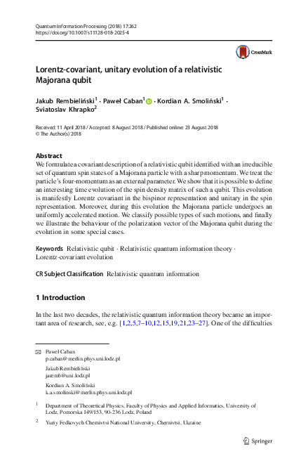 Lorentz-covariant, unitary evolution of a relativistic Majorana qubit