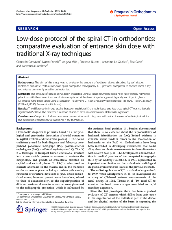(PDF) Low-dose protocol of the spiral CT in orthodontics: Comparative ...