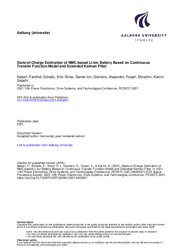 (PDF) State-of-Charge Estimation of NMC-based Li-ion Battery Based on Continuous Transfer ...