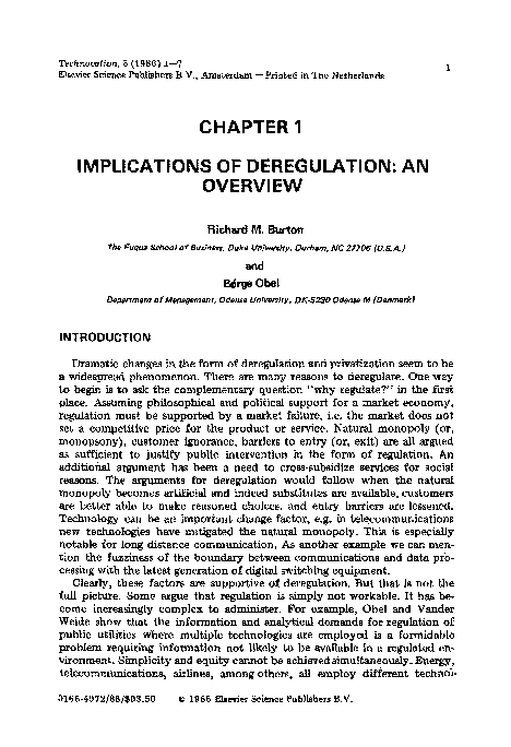 (PDF) Implications of deregulation: An overview