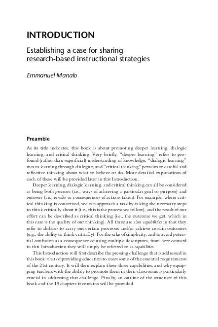 (PDF) Introduction : Establishing a case for sharing research-based ...