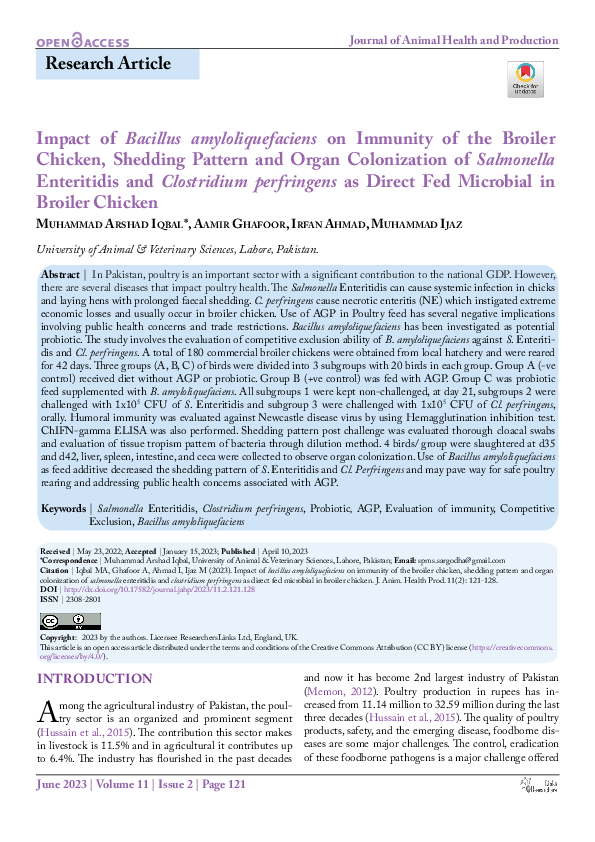 (PDF) Impact of Bacillus amyloliquefaciens on Immunity of the Broiler ...