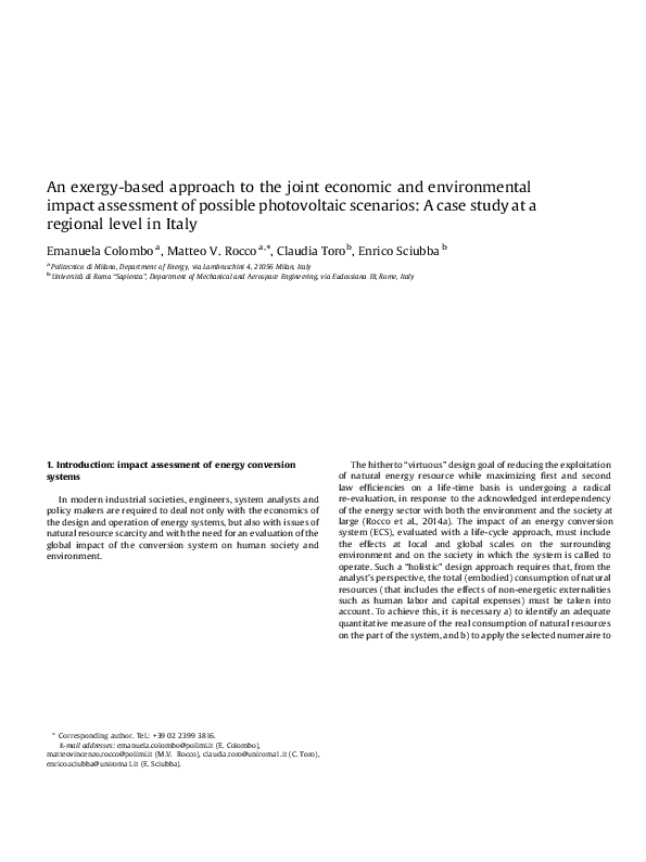 (PDF) An exergy-based approach to the joint economic and environmental ...