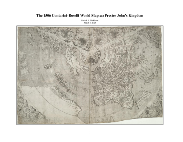The 1506 Contarini-Roselli World Map and Prester John's Kingdom