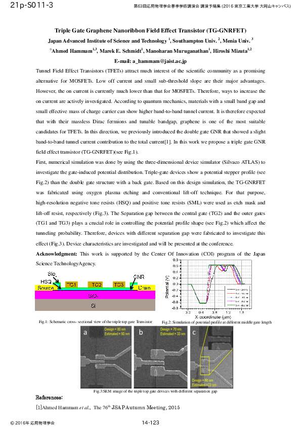 (PDF) Triple Gate Graphene Nanoribbon Field Effect Transistor (TG-GNRFET)