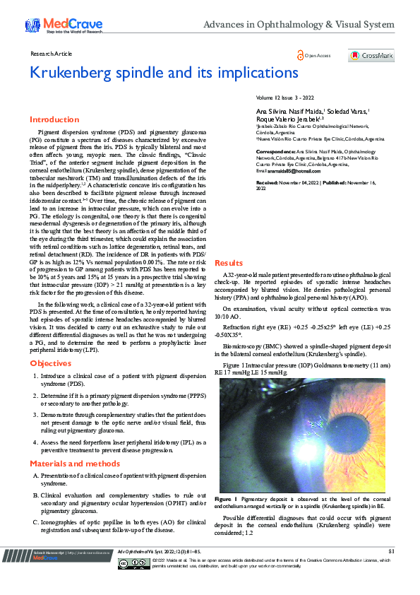 (PDF) Krukenberg spindle and its implications