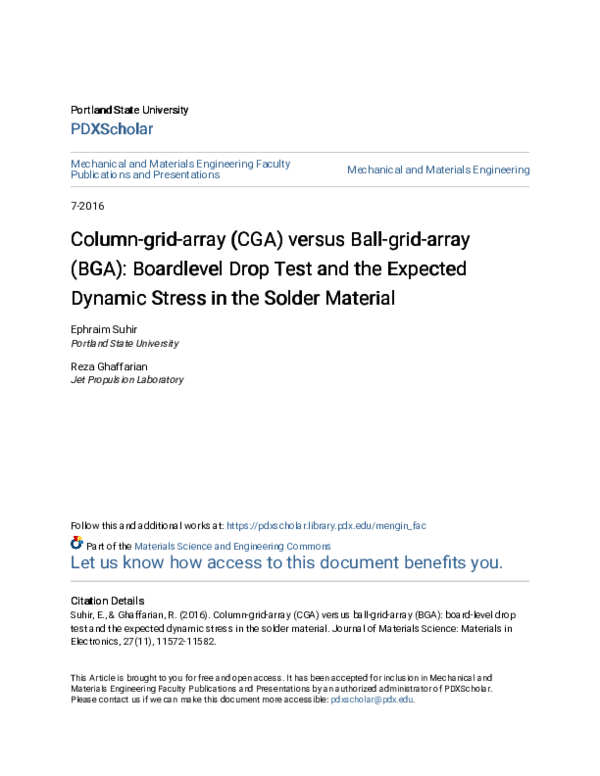 (PDF) Column-grid-array (CGA) versus ball-grid-array (BGA): board-level ...