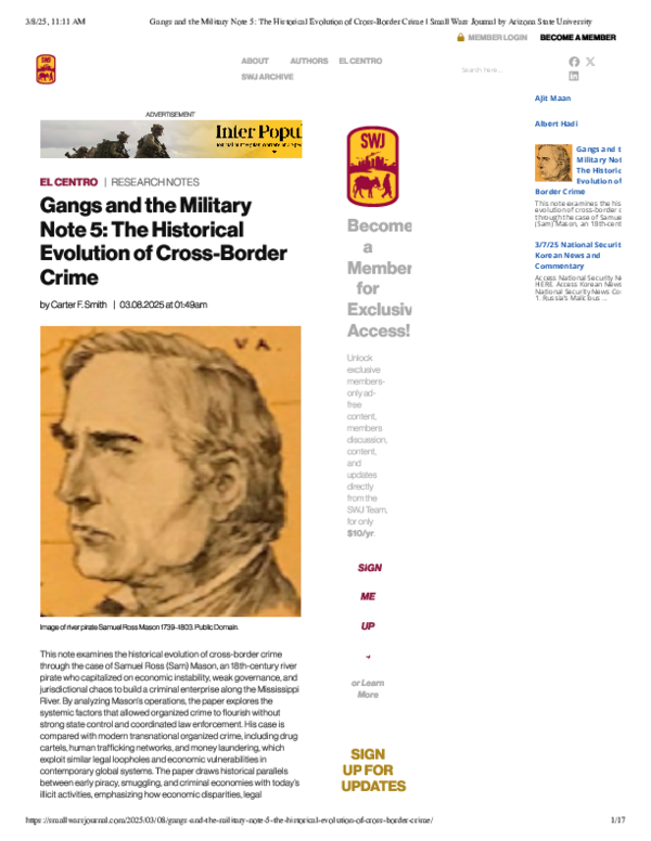 (PDF) Gangs and the Military Note 5 The Historical Evolution of Cross ...