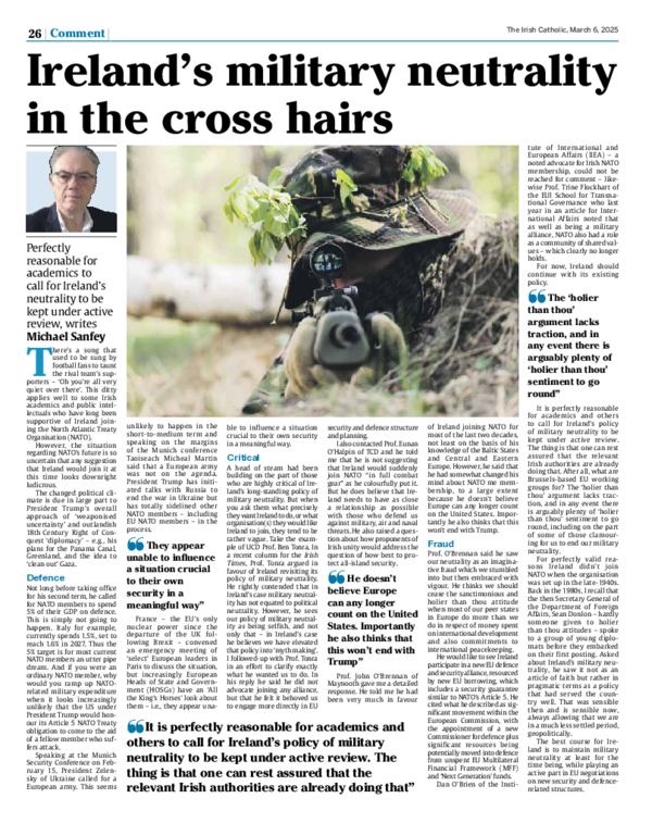 (PDF) Ireland's military neutrality in the cross hairs