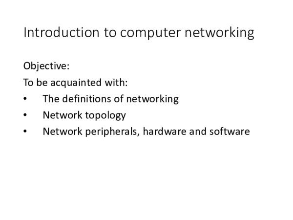 (PDF) Introduction to computer networking