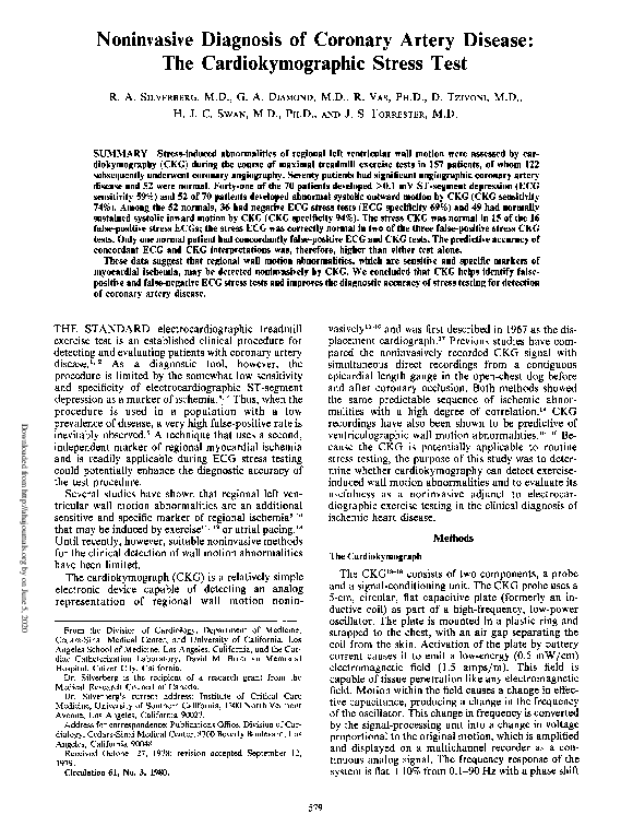 (PDF) Noninvasive diagnosis of coronary artery disease: the ...