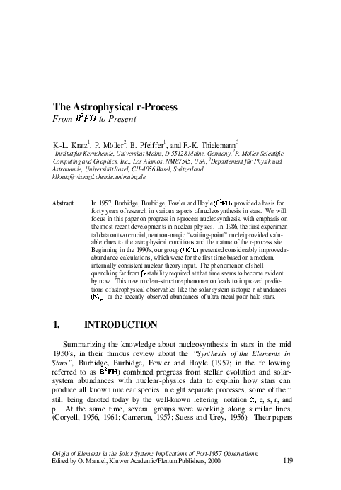 (PDF) The Astrophysical r-process