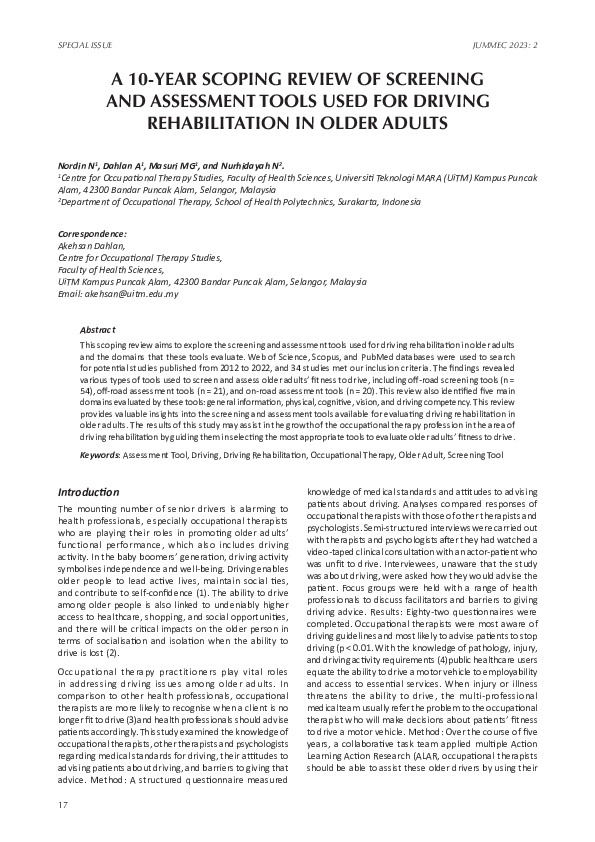 (PDF) A 10-YEAR Scoping Review of Screening and Assessment Tools Used ...