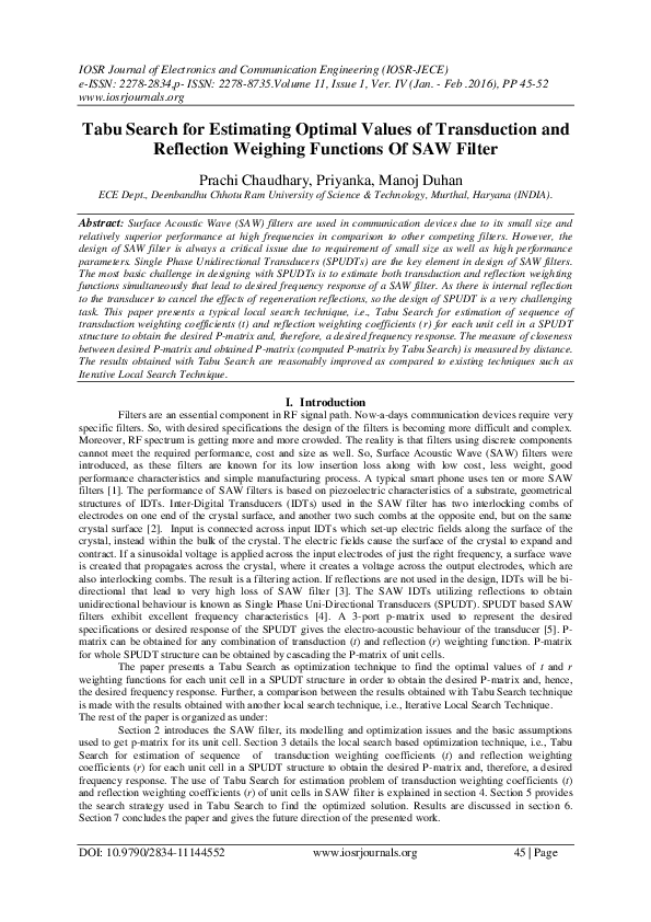 (PDF) Tabu Search for Estimating Optimal Values of Transduction and Reflection Weighing ...