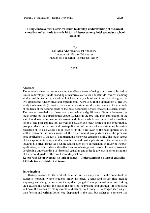 (PDF) Using controversial historical issues to develop understanding of ...