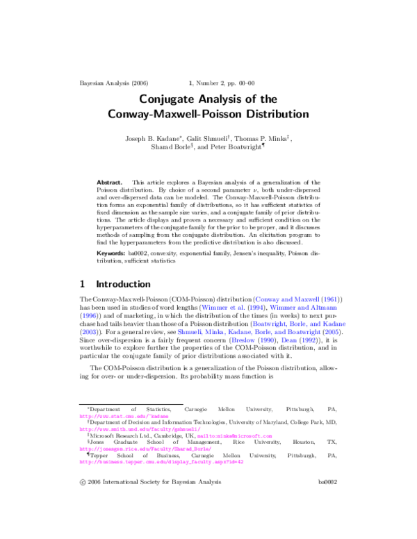 Conjugate analysis of the Conway-Maxwell-Poisson distribution