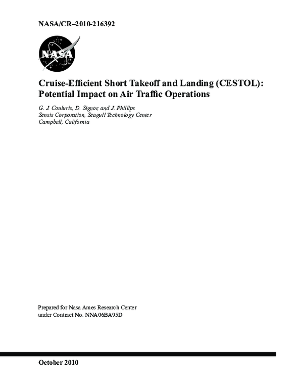 (PDF) Cruise-Efficient Short Takeoff and Landing (CESTOL): Potential ...