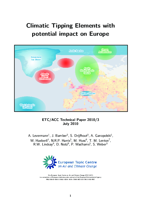 (PDF) Climatic tipping elements with potential impact on Europe