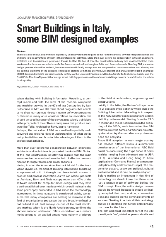 (PDF) Smart Buildings in Italy, some BIM designed examples Luca Maria