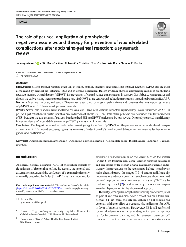 (PDF) The role of perineal application of prophylactic negative ...